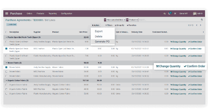 Call for Bid Comparison | Localized Odoo Purchase